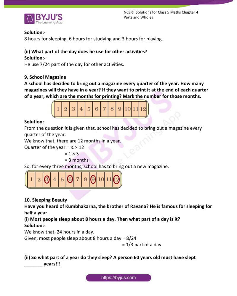 NCERT Solutions Class 5 Maths Chapter 4 Parts and Wholes - BYJU'S