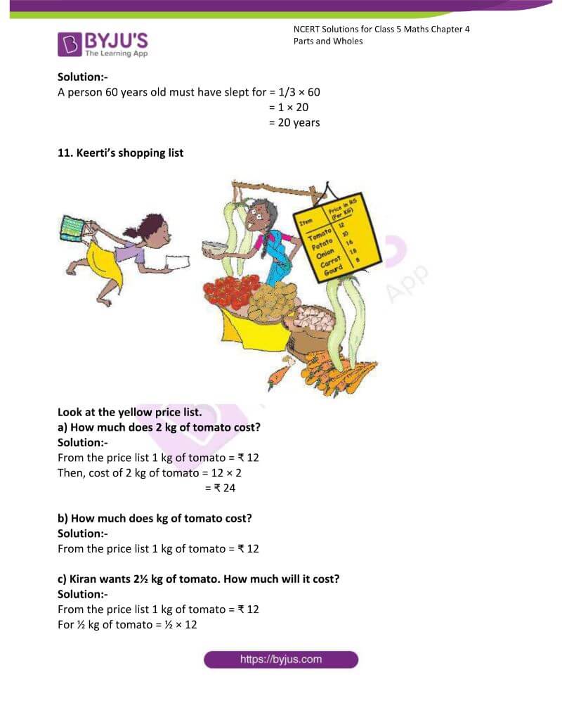 NCERT Solutions Class 5 Maths Chapter 4 Parts and Wholes - BYJU'S