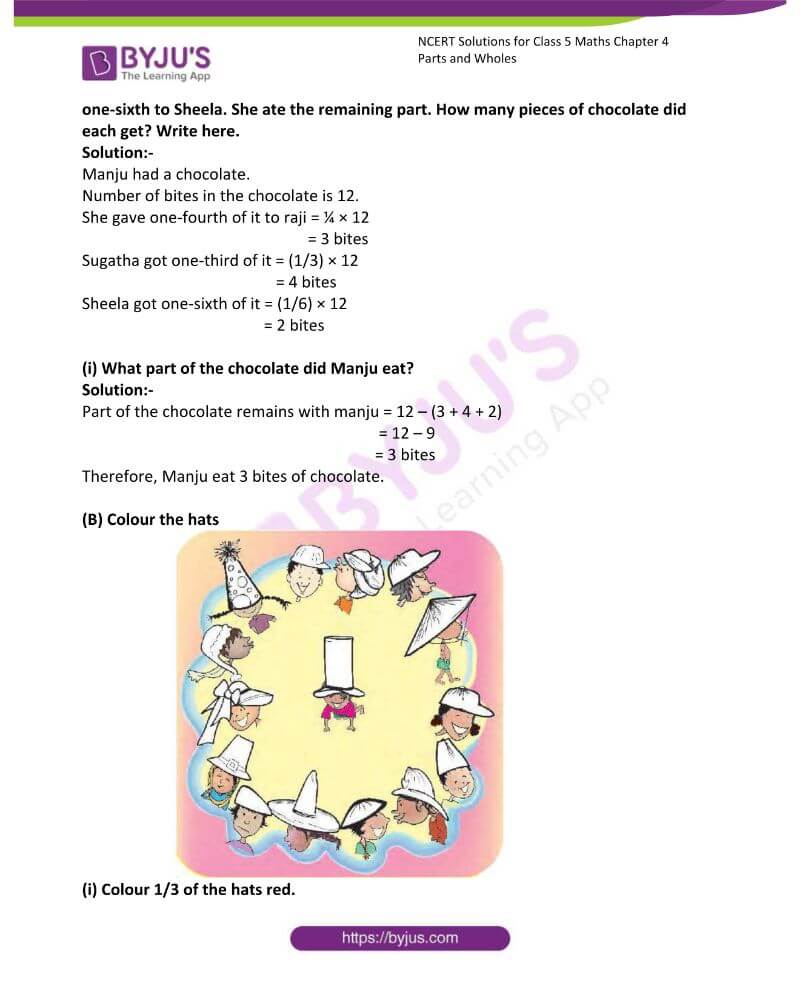 NCERT Solutions Class 5 Maths Chapter 4 Parts and Wholes - BYJU'S