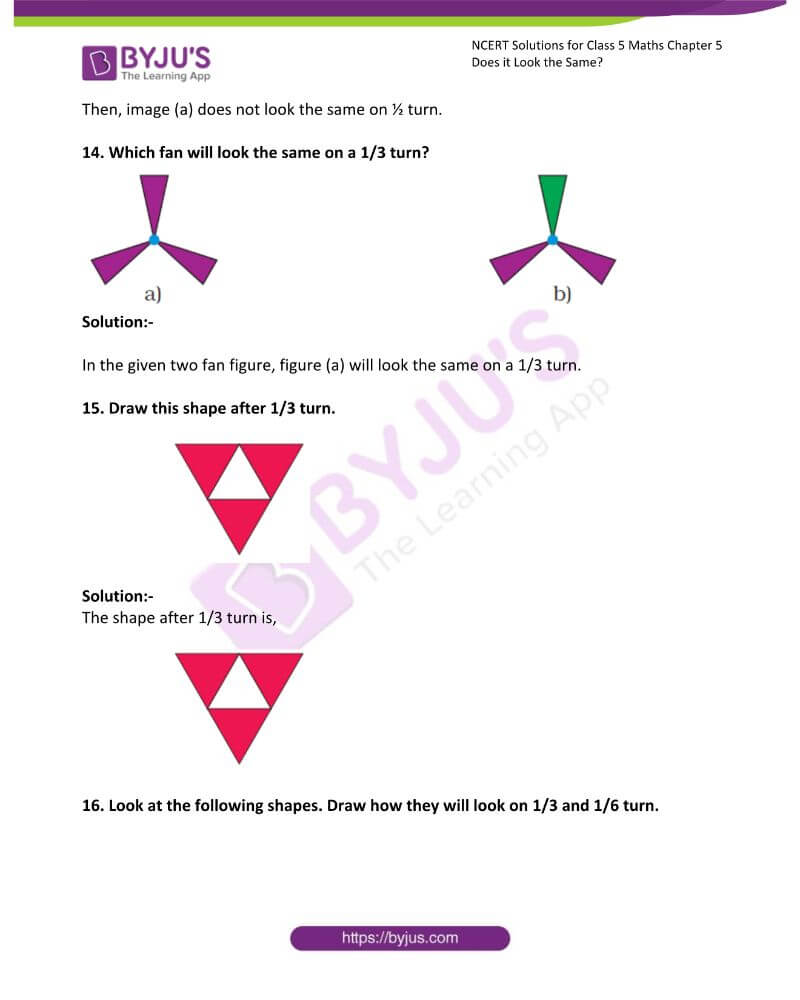 NCERT Solutions Class 5 Maths Chapter 5 Does It Look The Same Free 