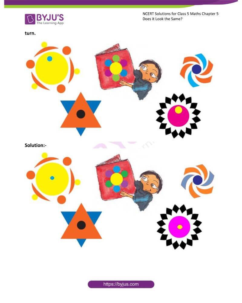 NCERT Solutions Class 5 Maths Chapter 5 Does It Look The Same Free 