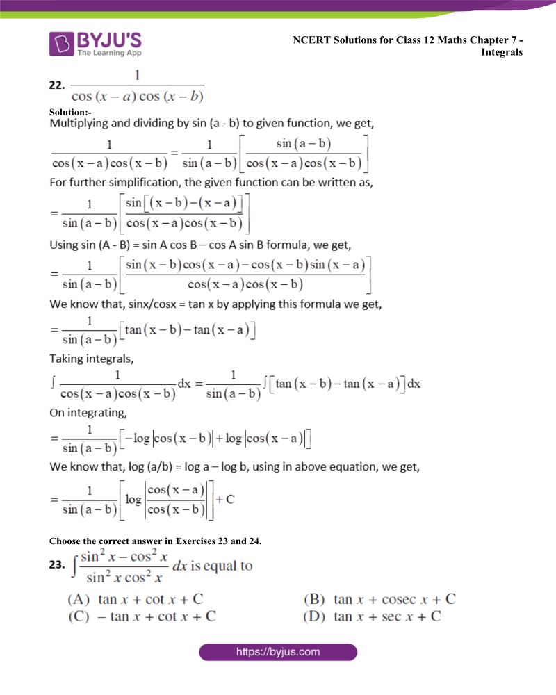 NCERT Solutions For Class 12 Maths Exercise 7 3 Chapter 7 Integrals NCERT Solutions For Class 12 Maths Exercise 7 3 Chapter 7 Integrals
