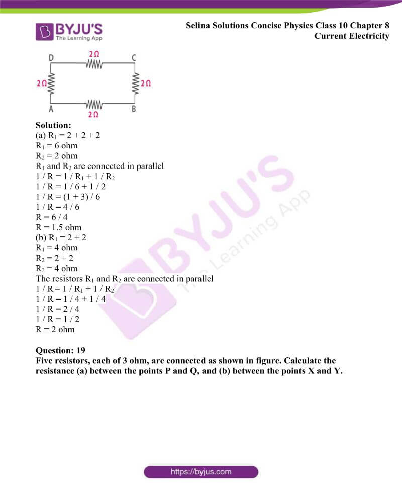 Selina Solutions Concise Physics Class 10 Chapter 8 Current Electricity Selina Solutions Concise Physics Class 10 Chapter 8 Current Electricity