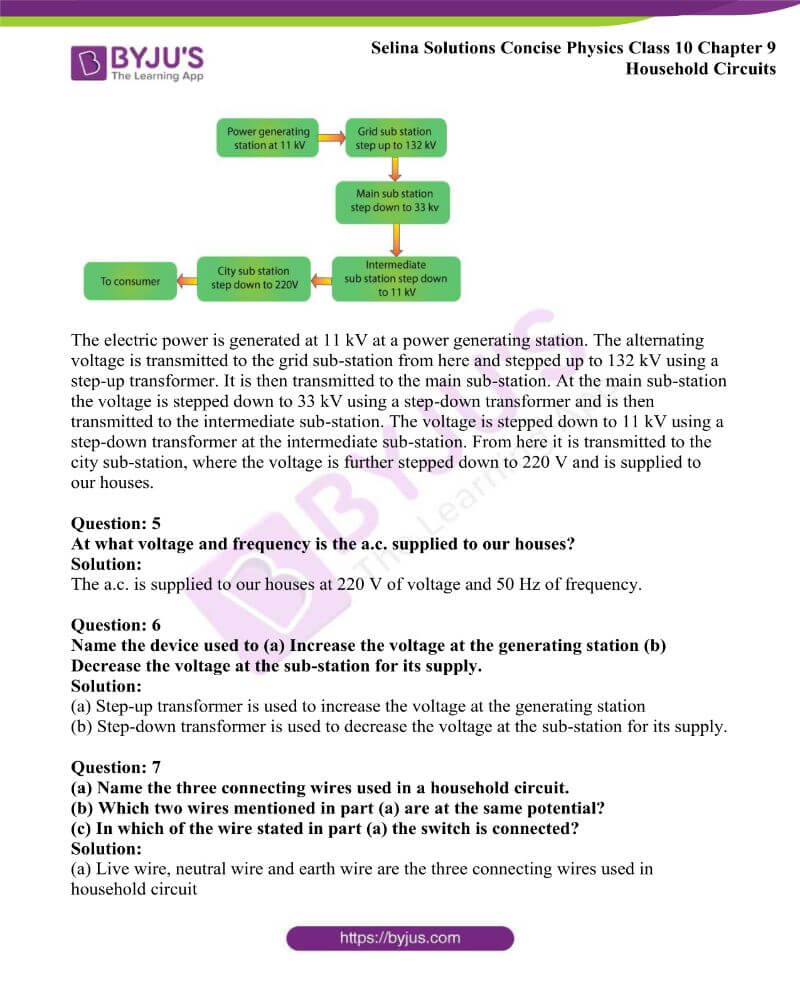 Selina Solutions Concise Physics Class 10 Chapter 9 Household Circuits Selina Solutions Concise Physics Class 10 Chapter 9 Household Circuits
