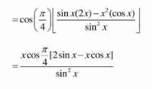 Find the derivative: x^2 cos pi/4/sinx - Maths Question