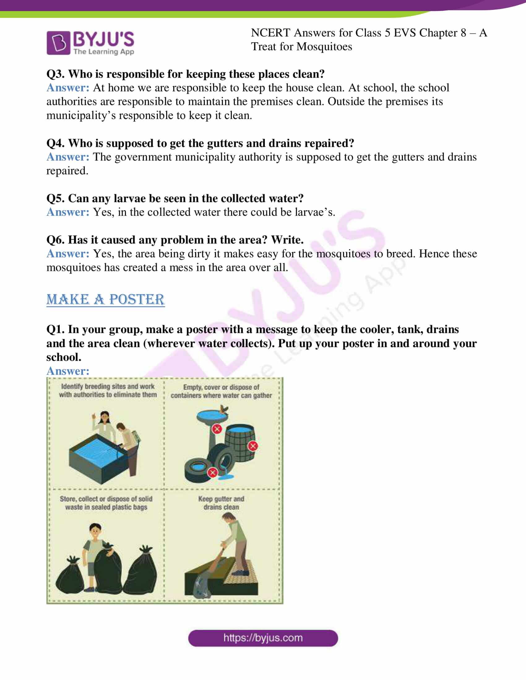 NCERT Solutions Class 5 EVS Chapter 8 a Treat for Mosquitoes Free PDF ...