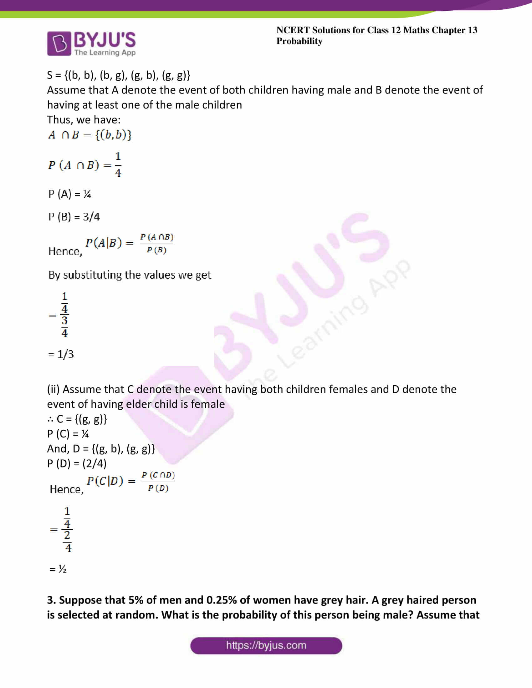 NCERT Solutions for Class 12 Maths Chapter 13 Probability