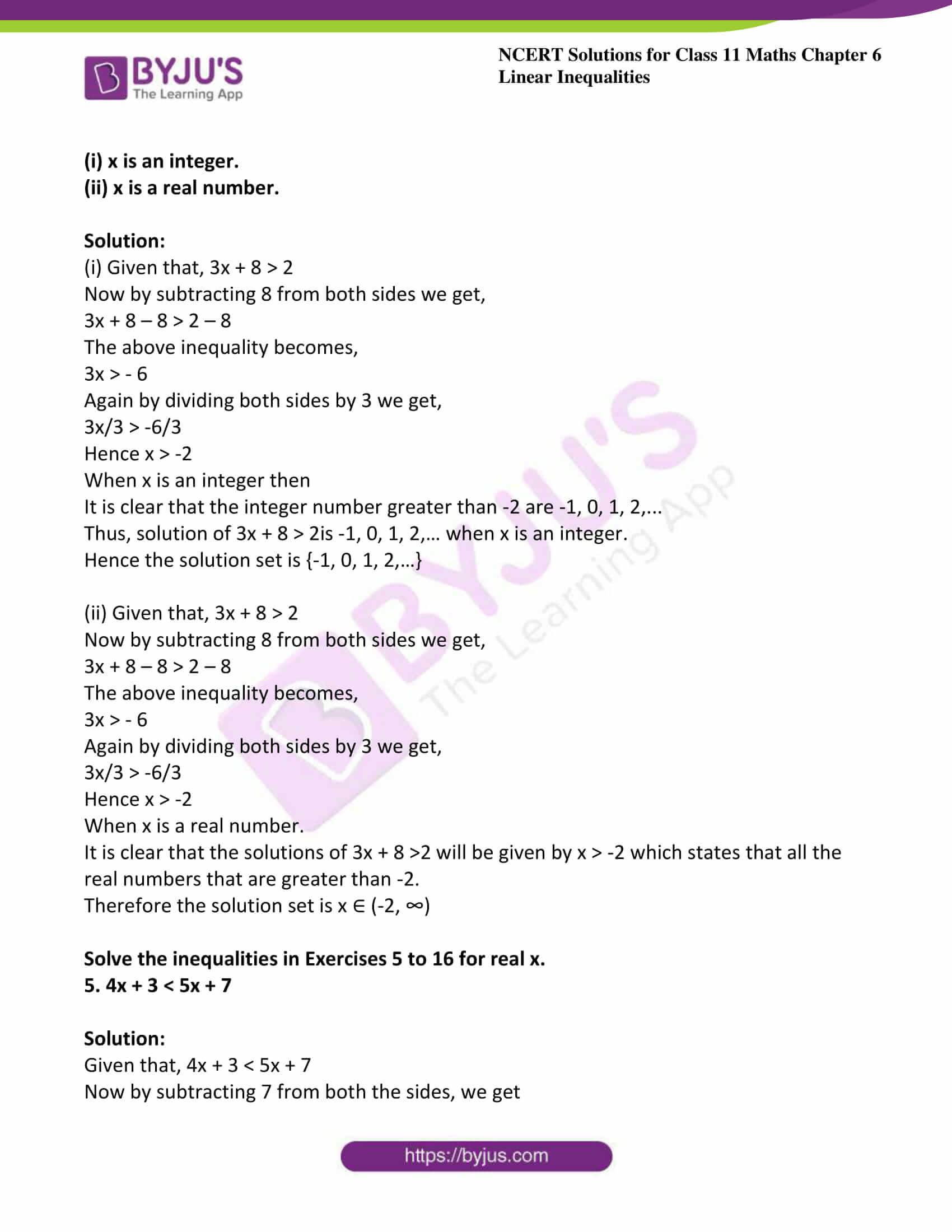 ncert solution class 11 chapter 6 linear inequalities ex 1 03