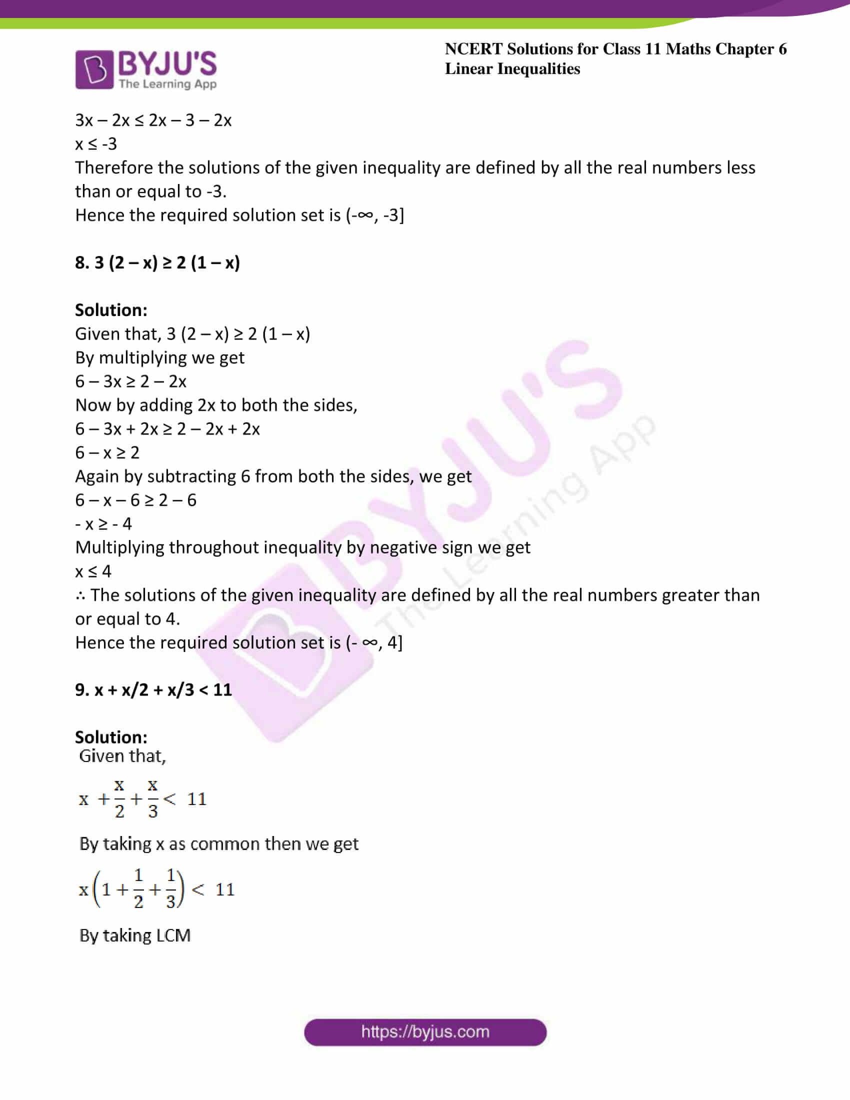 ncert solution class 11 chapter 6 linear inequalities ex 1 05