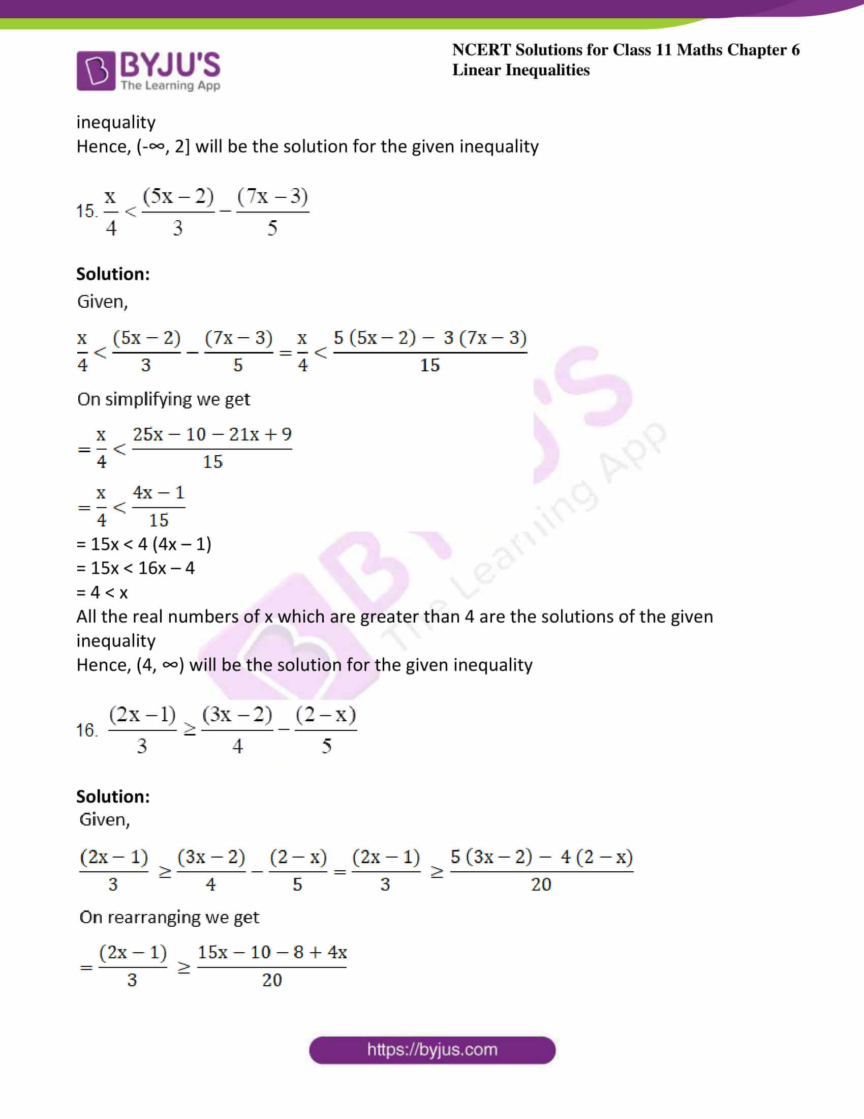 ncert solution class 11 chapter 6 linear inequalities ex 1 09