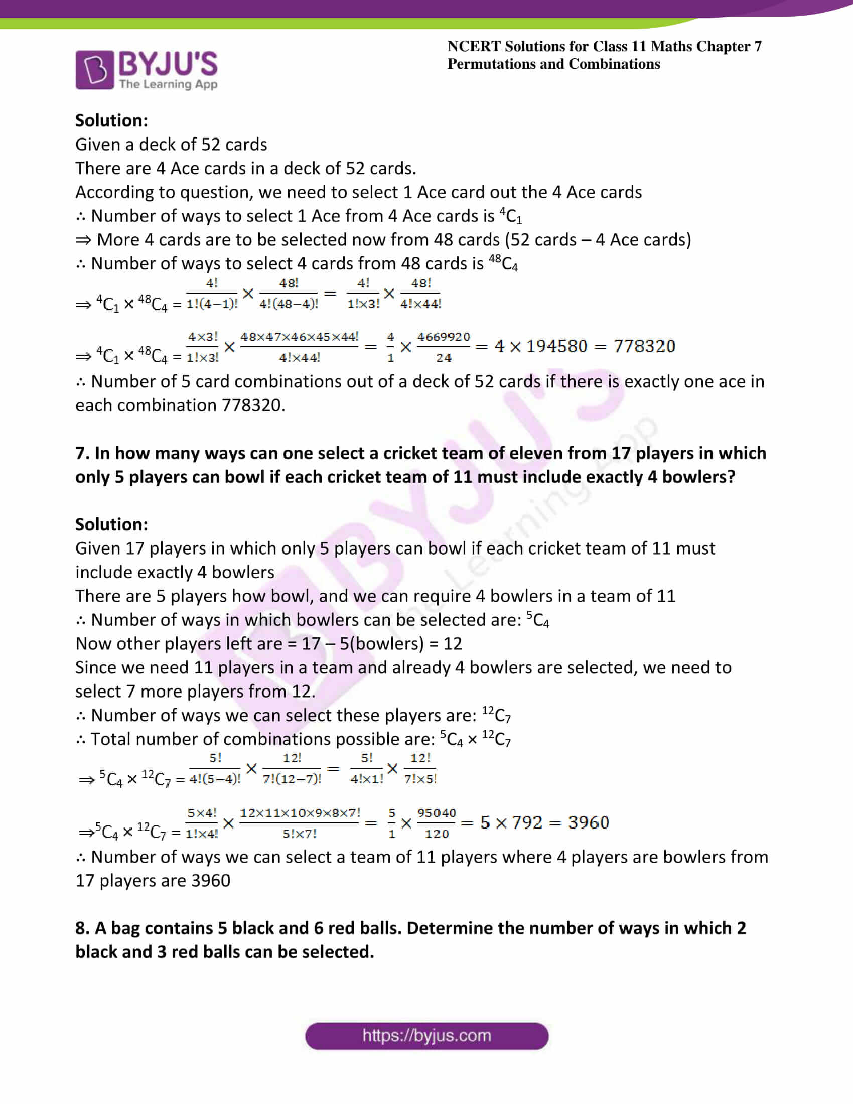 Ncert Solution Class 11 Chapter 7 Permutations And Combinations Ex 4 5