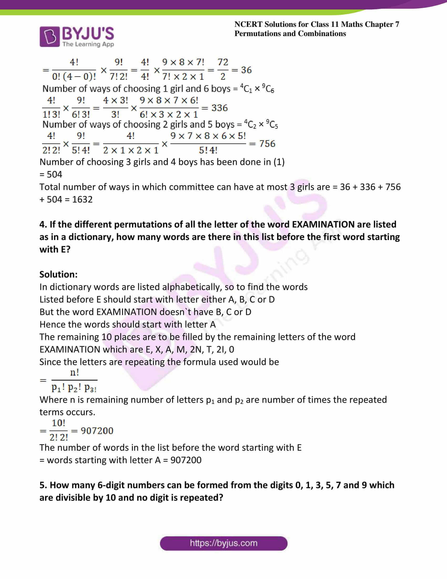Ncert Solutions For Class 11 Maths Miscellaneous Exercise Chapter 7