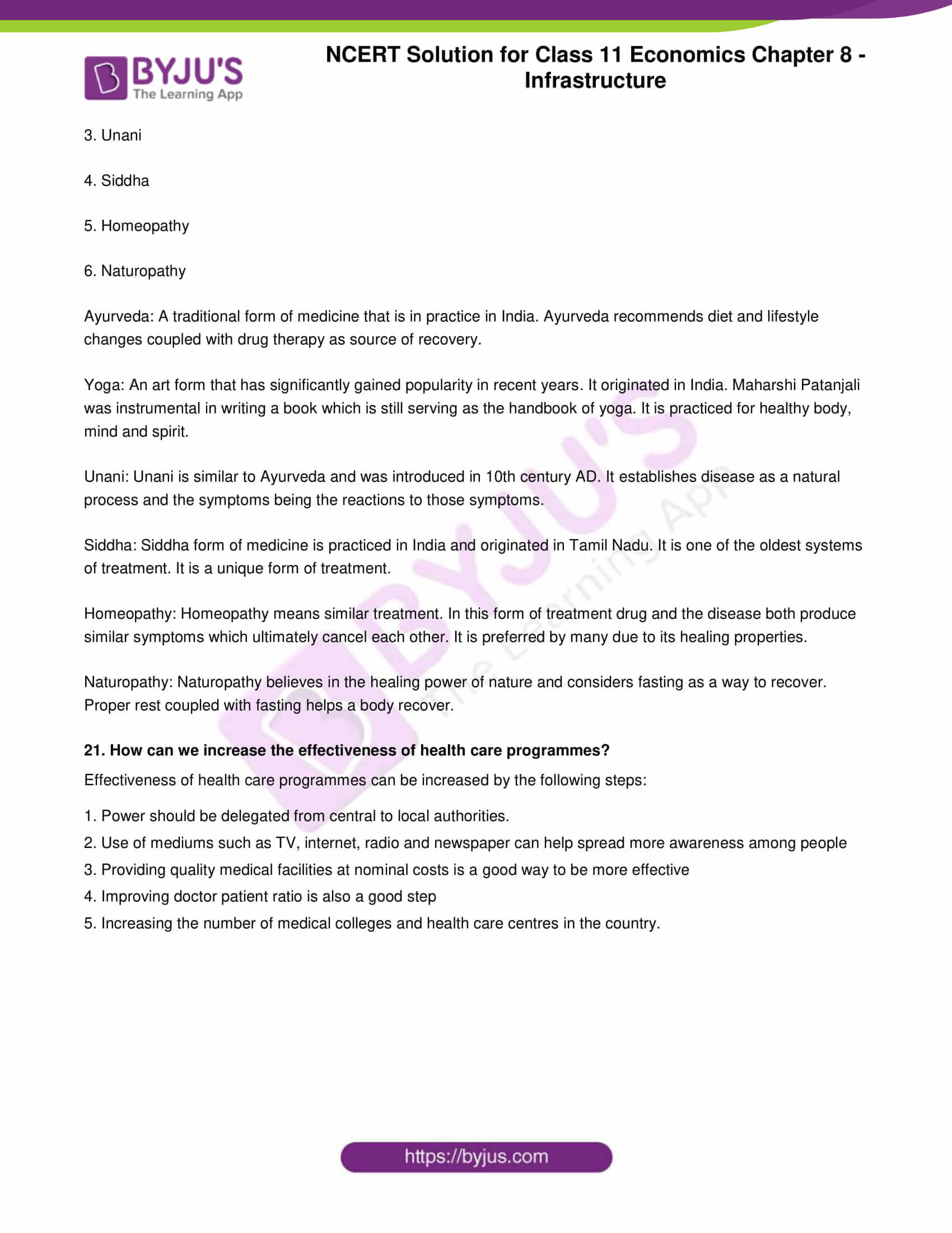 NCERT Solution For Class 11 Economics Chapter 8 Infrastructure Download ...