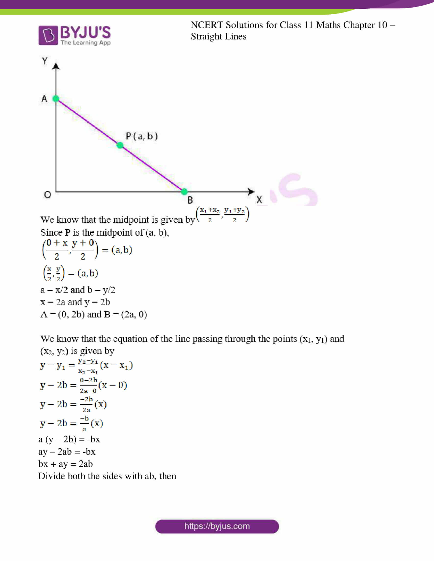 NCERT Solutions for Class 11 Maths Exercise 10.2 Chapter 10 Straight Lines