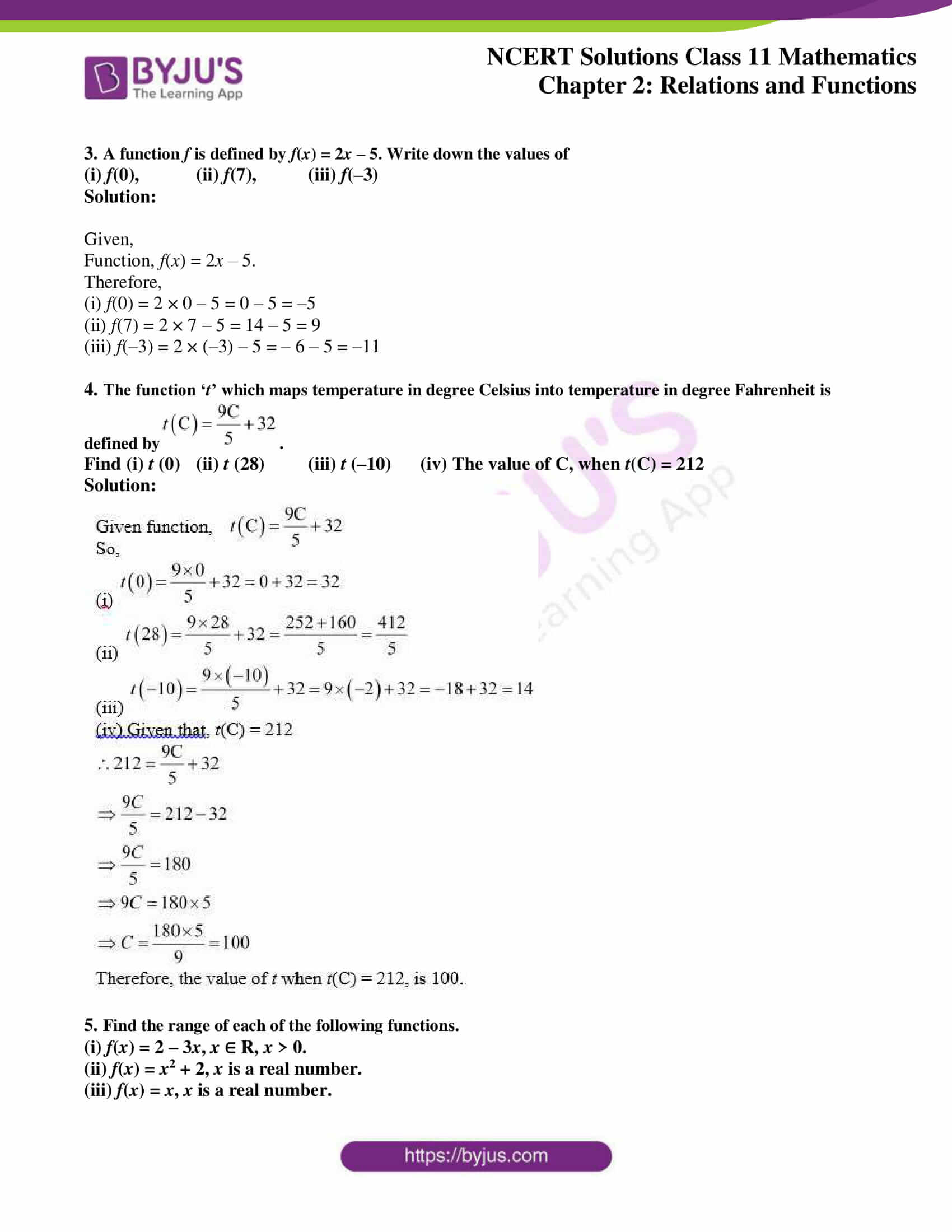 Ncert Solutions For Class 11 Maths Chapter 2 Relations And Functions