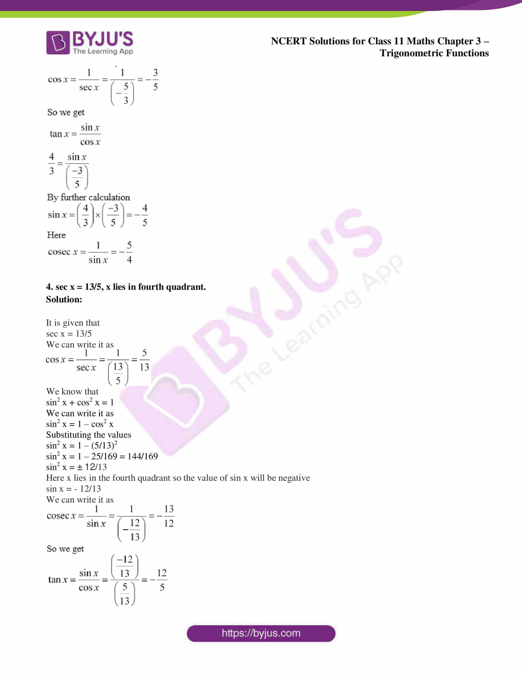 NCERT Solutions Class 11 Maths Chapter 3 Trigonometric Functions Ex 3.2