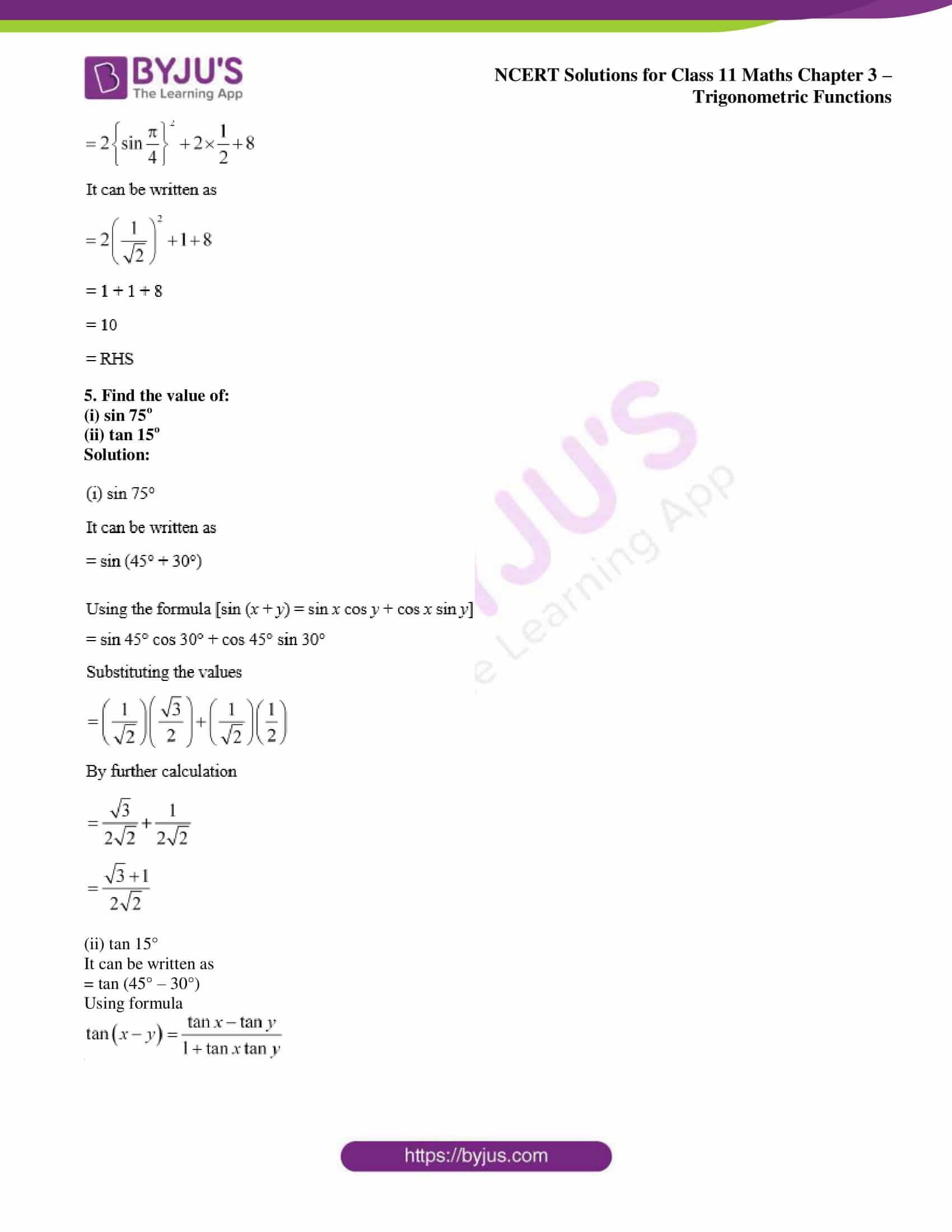 NCERT Solutions Class 11 Maths Chapter 3 Trigonometric Functions Ex 3.3