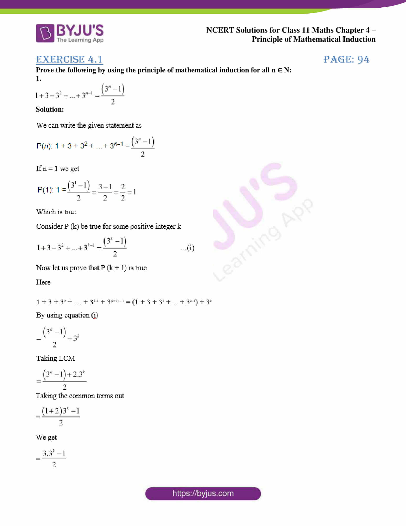 NCERT Solutions Class 11 Maths Chapter 4 Principles of Mathematical ...