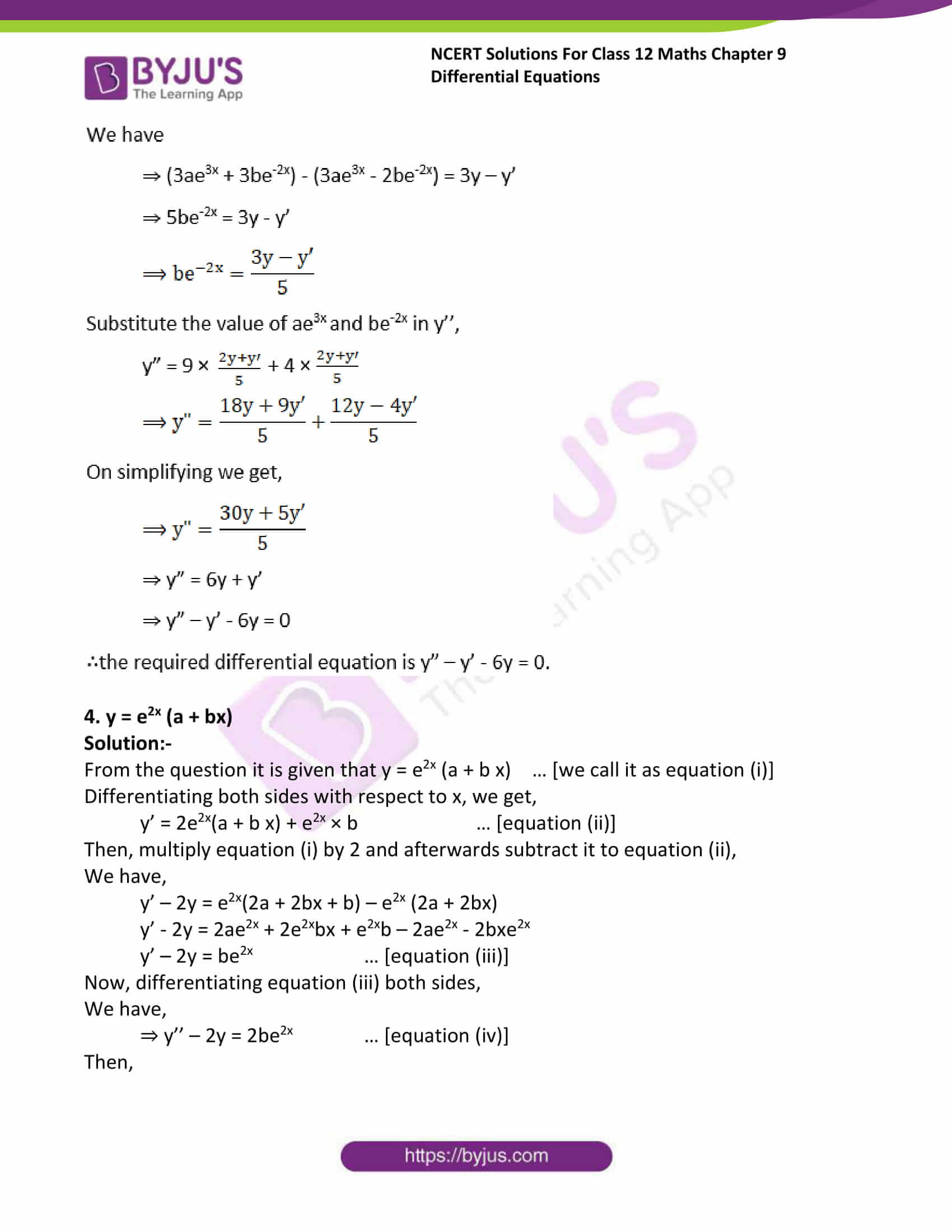 Ncert Solutions Class 12 Maths Chapter 9 Differential Equations