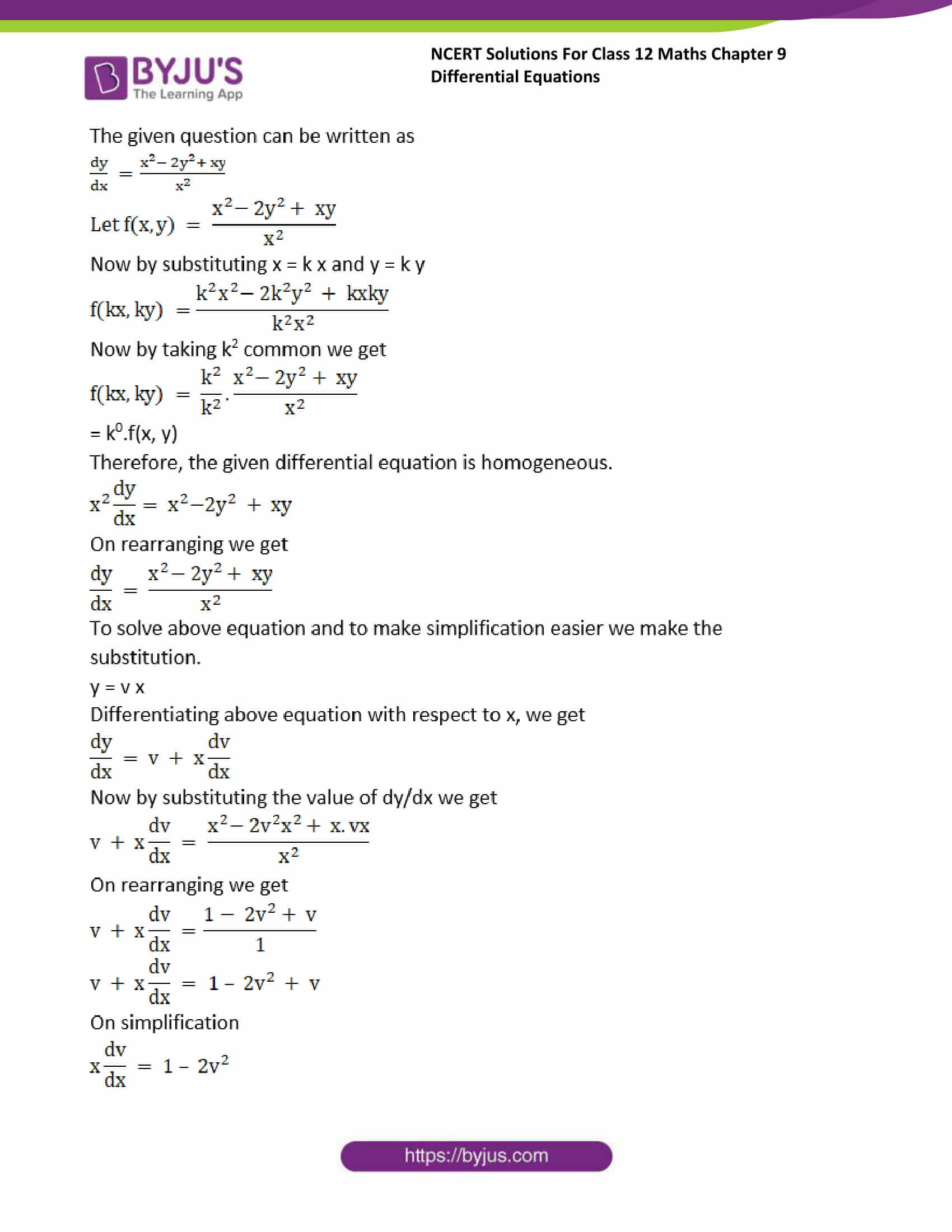 NCERT Solutions Class 12 Maths Chapter 9 Differential Equations
