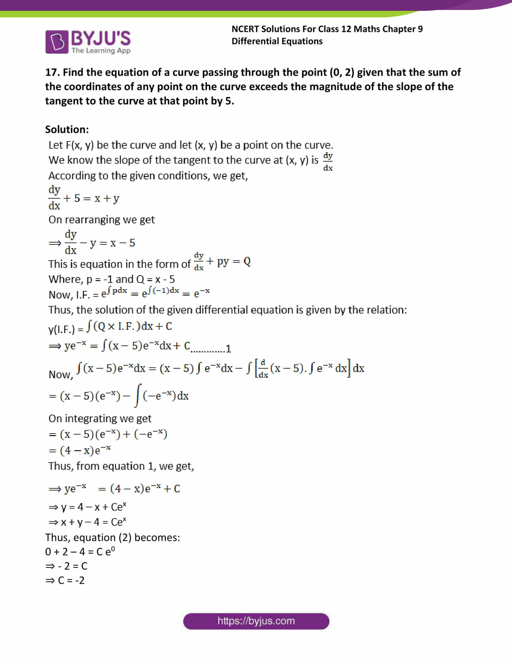 NCERT Solutions Class 12 Maths Chapter 9 Differential Equations