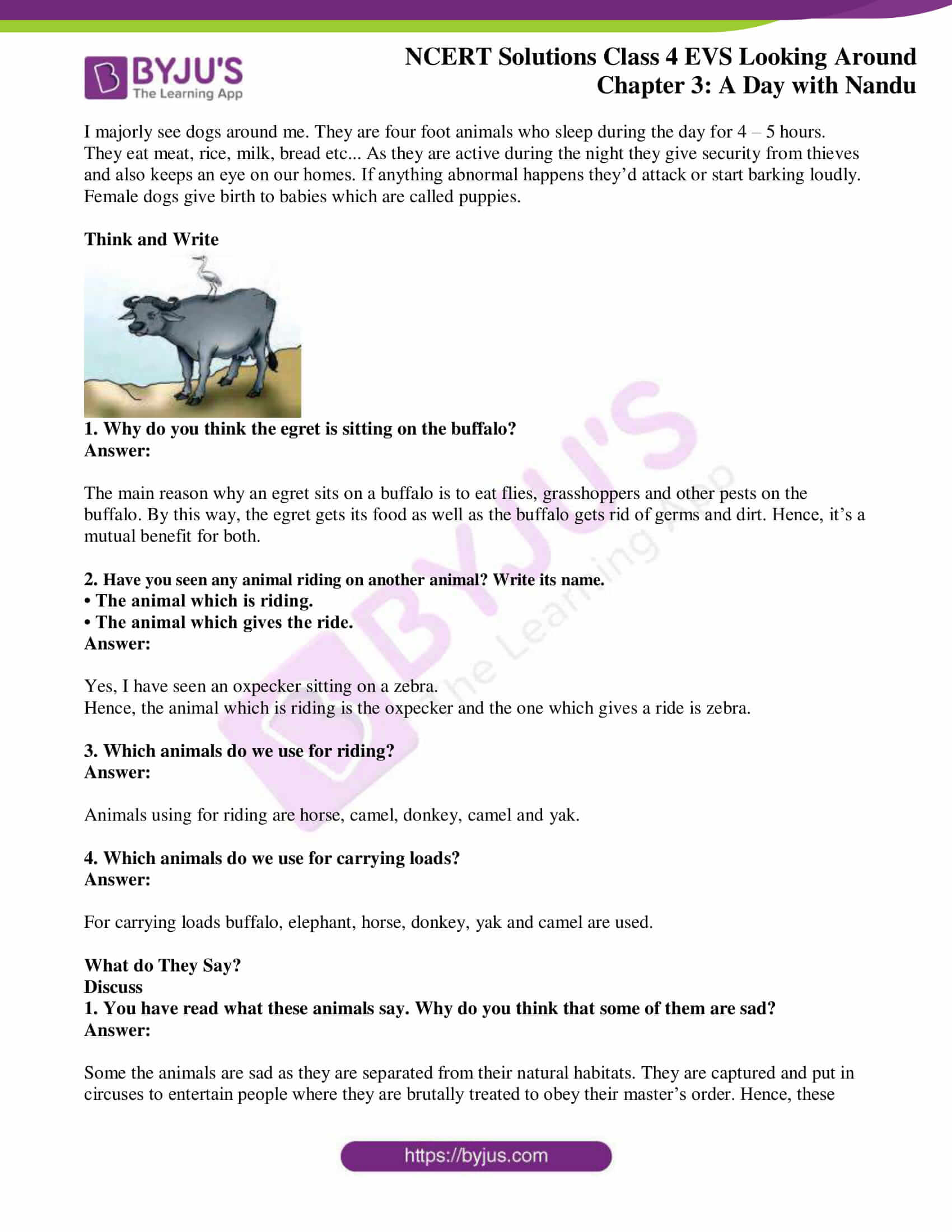 Ncert Solution For Class 4 EVS Chapter 3 Ncert Solution For Class 4 EVS Chapter 3