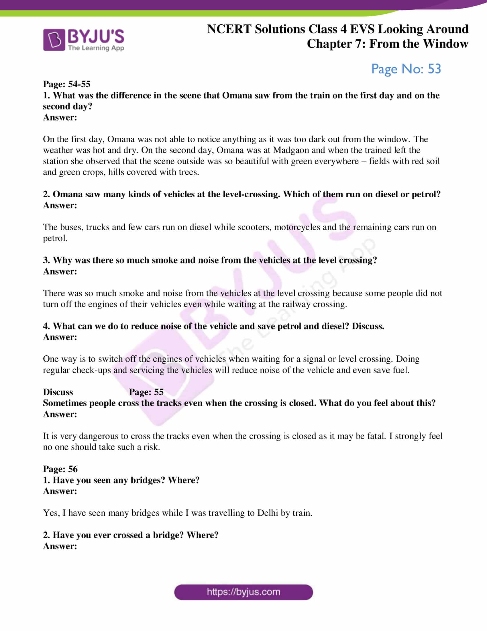 NCERT Solutions Class 4 EVS Chapter 7 From The Window The Advansity
