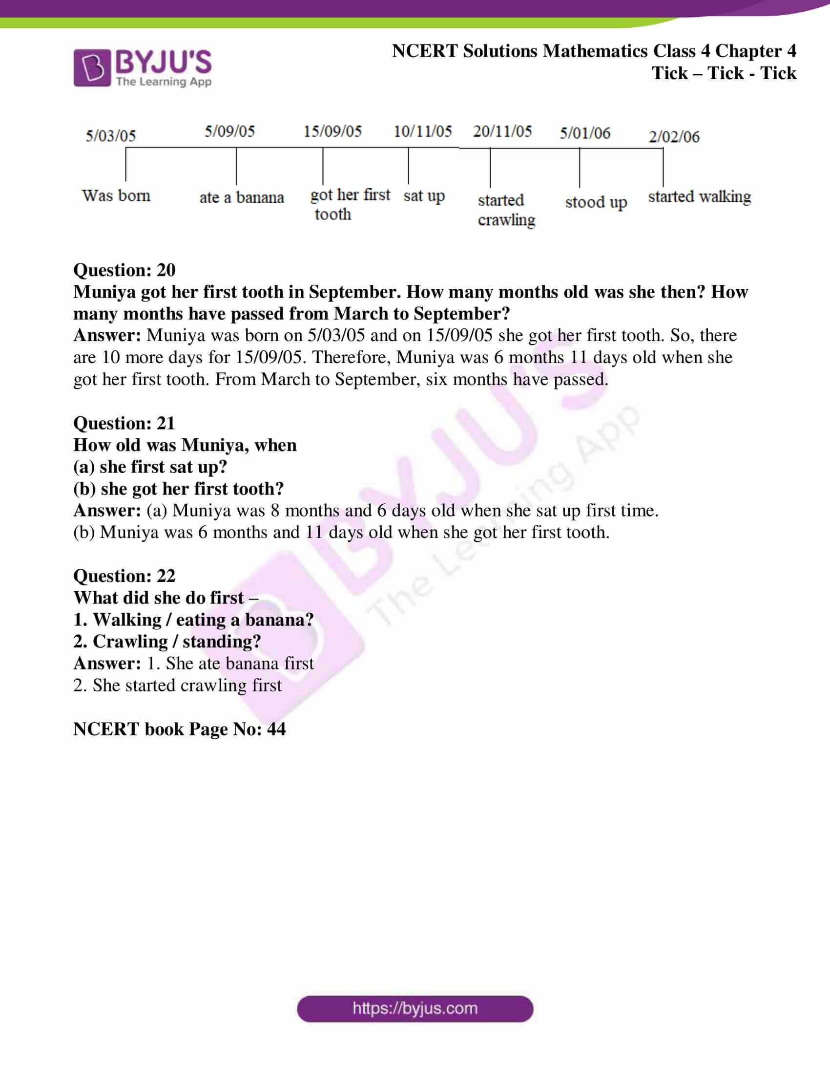NCERT Solutions Class 4 Maths Chapter 4 Tick-Tick-Tick NCERT Solutions Class 4 Maths Chapter 4 Tick-Tick-Tick