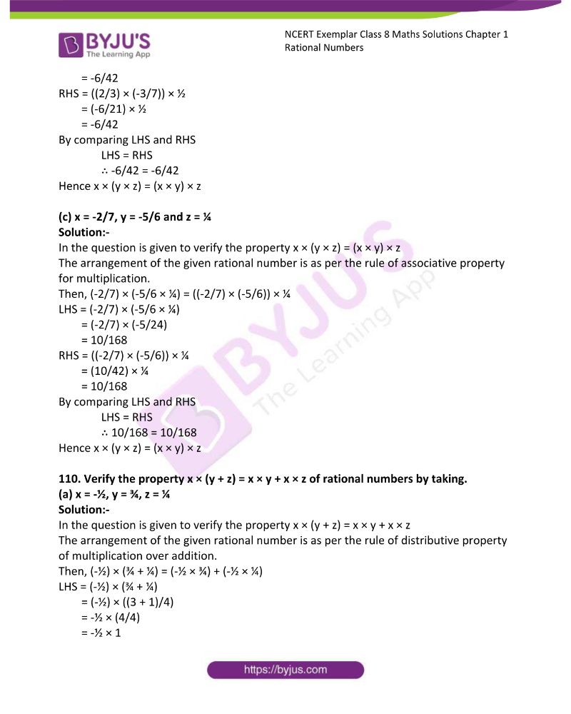 NCERT Exemplar Class 8 Maths Solutions Chapter 1 Rational Numbers