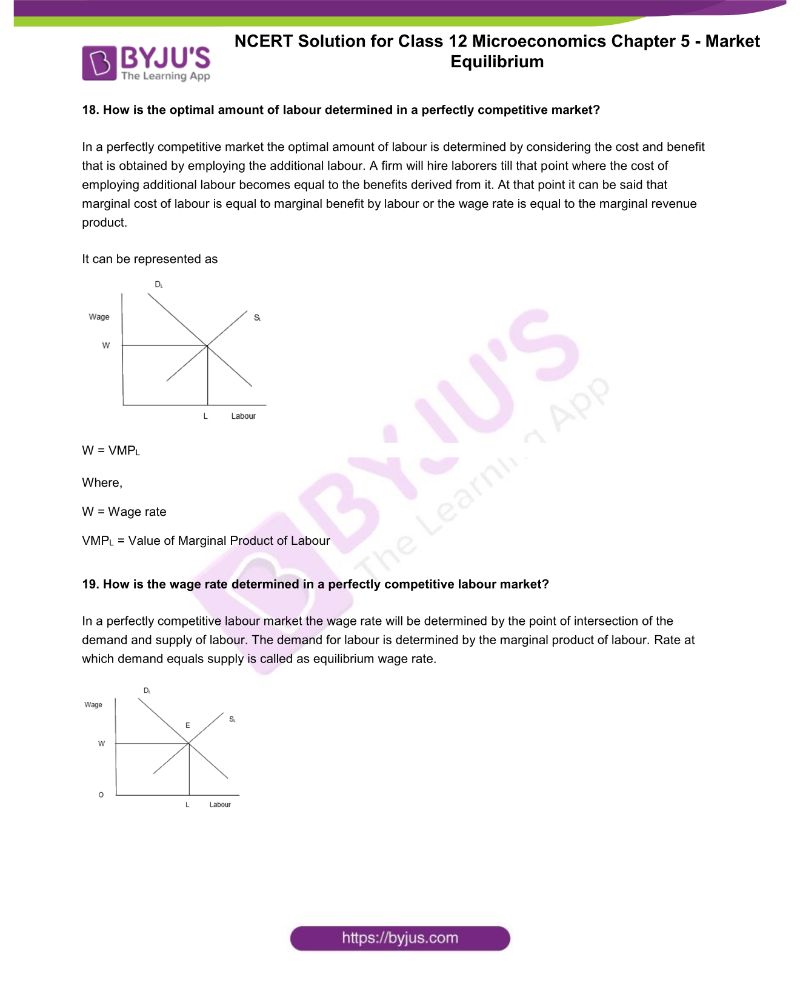 NCERT Solution For Class 12 Economics Chapter 5 Market Equilibrium ...