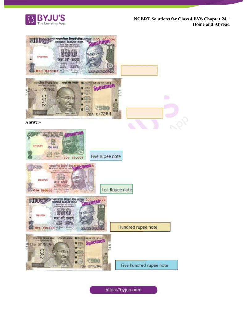 NCERT Solutions Class 4 EVS Chapter 24 Home and Abroad Free PDF Download