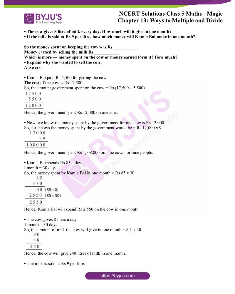 NCERT Solutions Class 5 Maths Chapter 13 Ways to Multiply and Divide ...