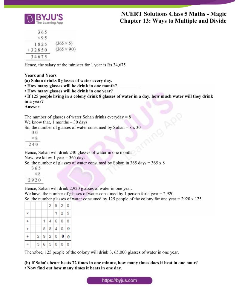NCERT Solutions Class 5 Maths Chapter 13 Ways to Multiply and Divide - Download Now