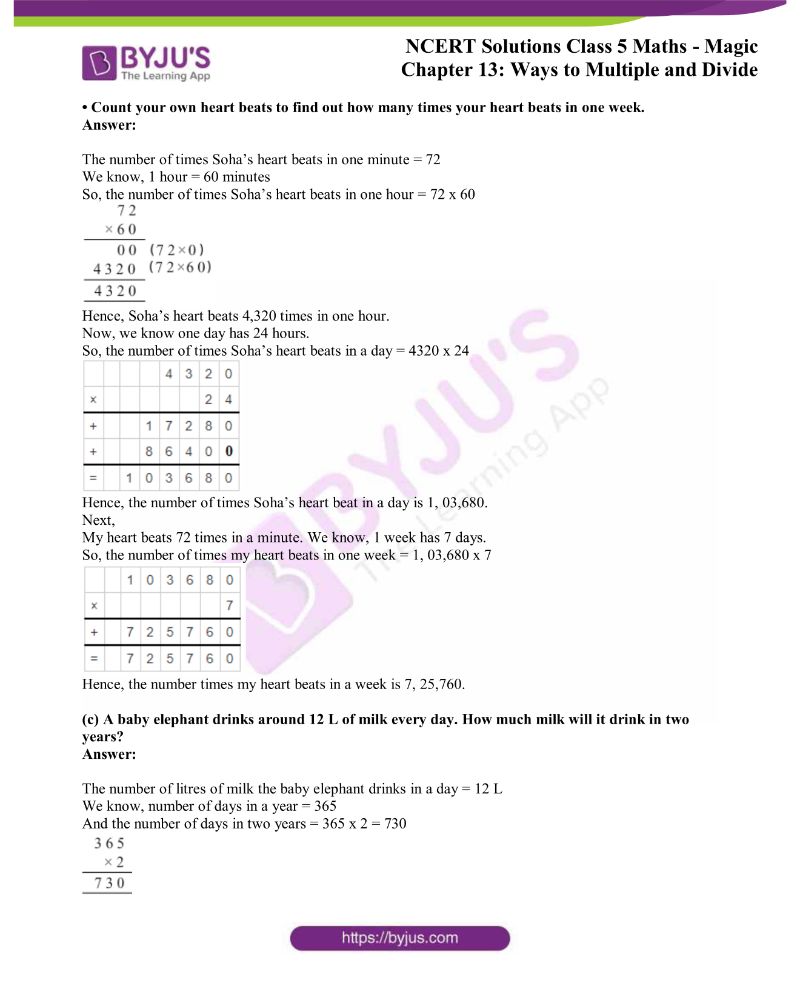 NCERT Solutions Class 5 Maths Chapter 13 Ways to Multiply and Divide ...