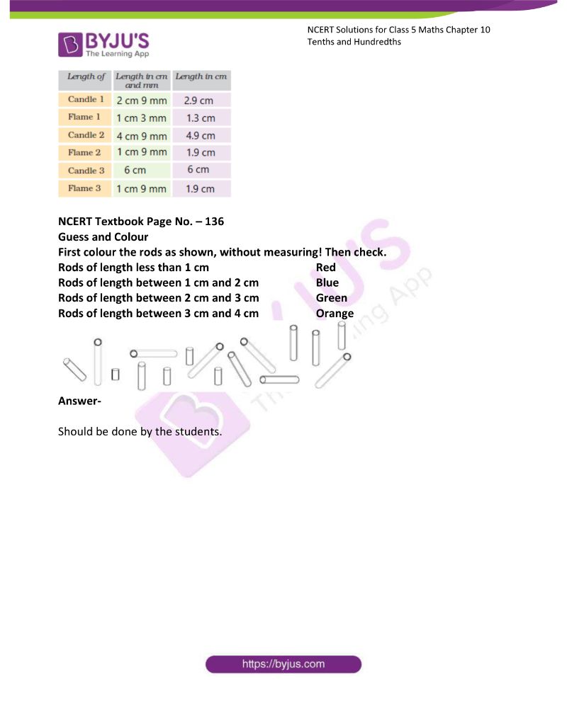 NCERT Solutions Class 5 Maths Chapter 10 Tenths and Hundredths - Click ...