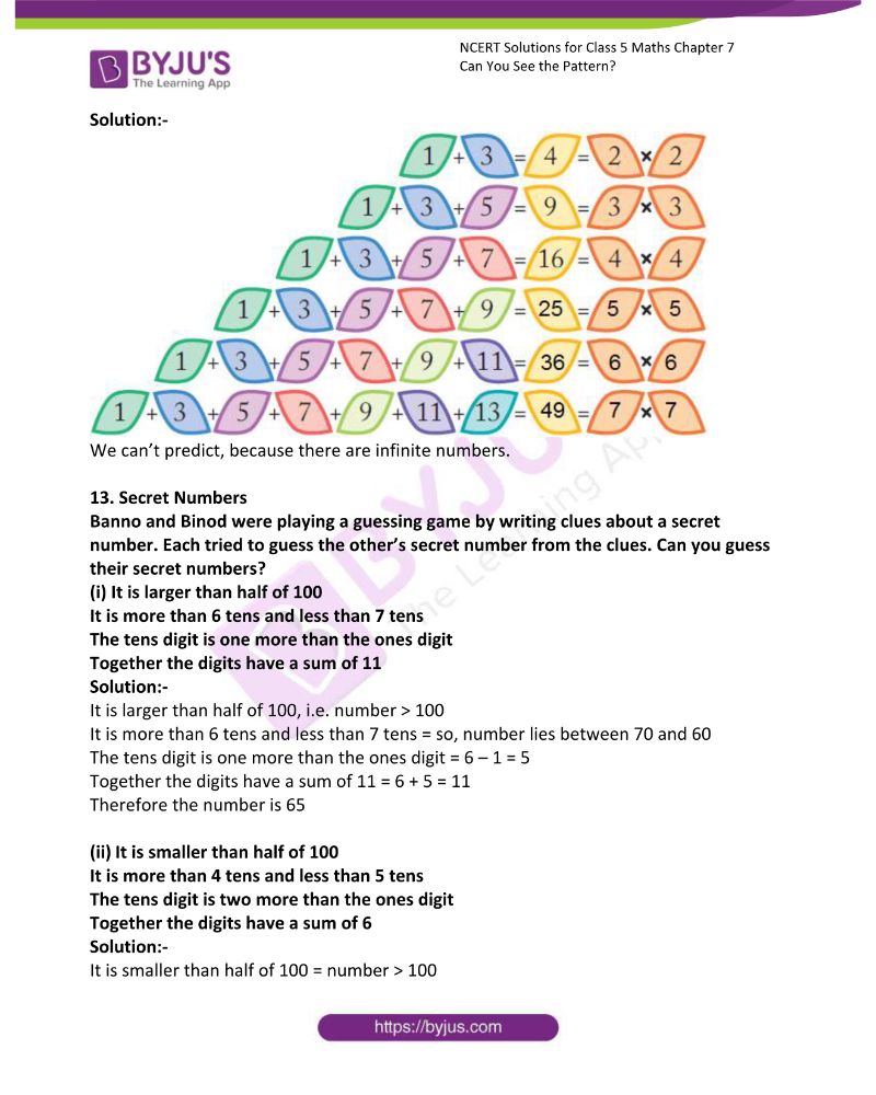 NCERT Solutions For Class 5 Maths Chapter 7 Can You See the Pattern 20