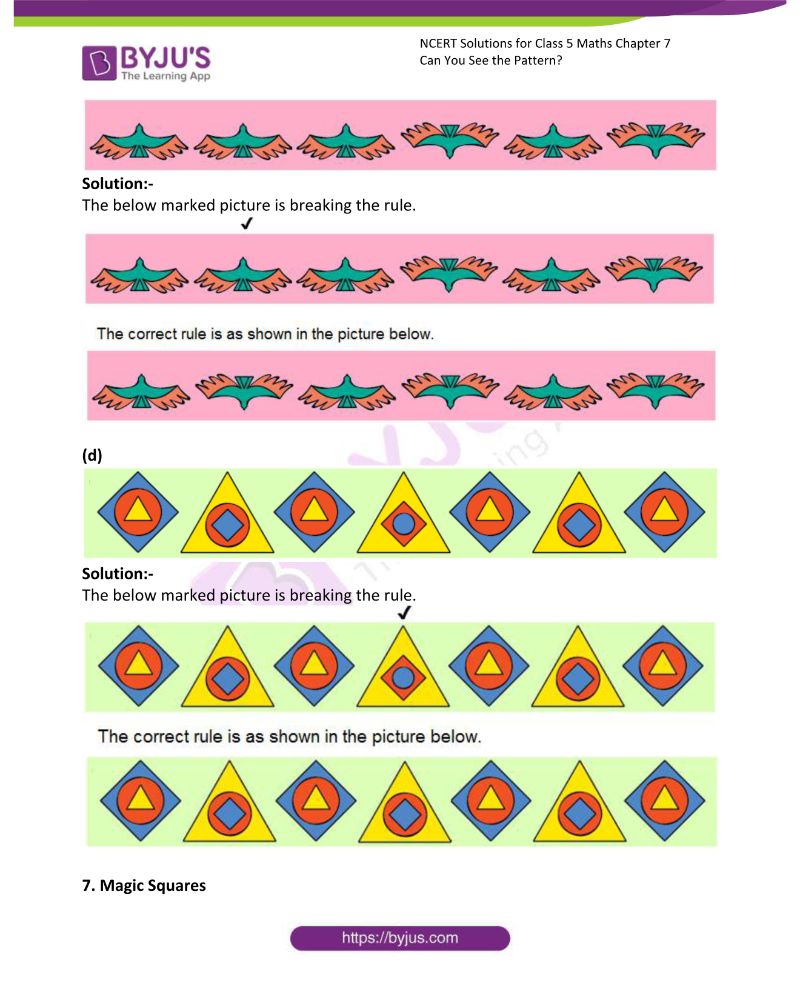 NCERT Solutions For Class 5 Maths Chapter 7 Can You See The Pattern 7