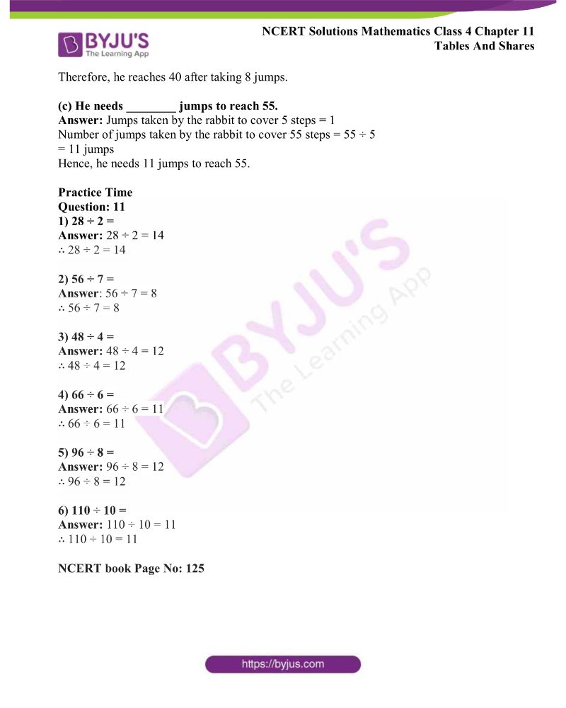 NCERT Solutions Class 4 Maths Chapter 11 Tables and Shares - Get Free PDFs