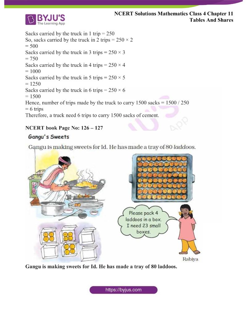 NCERT Solutions Class 4 Maths Chapter 11 Tables and Shares - Get Free PDFs