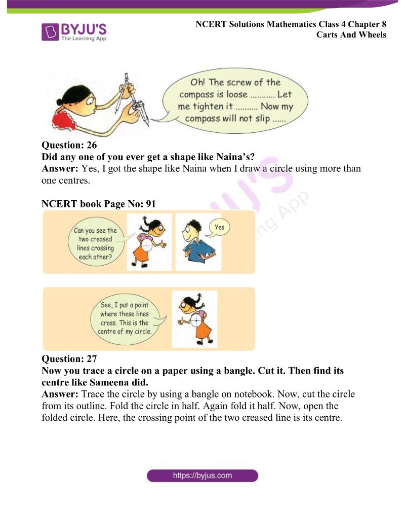 NCERT Solutions Class 4 Maths Chapter 8 Carts And Wheels - Free Download NCERT Solutions Class 4 Maths Chapter 8 Carts And Wheels - Free Download
