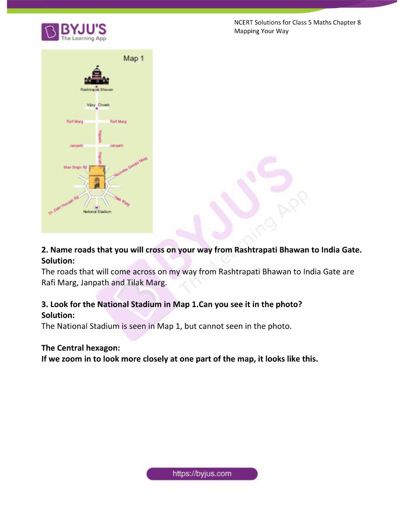 NCERT Solutions Class 5 Maths Chapter 8 Mapping Your Way - Free Download