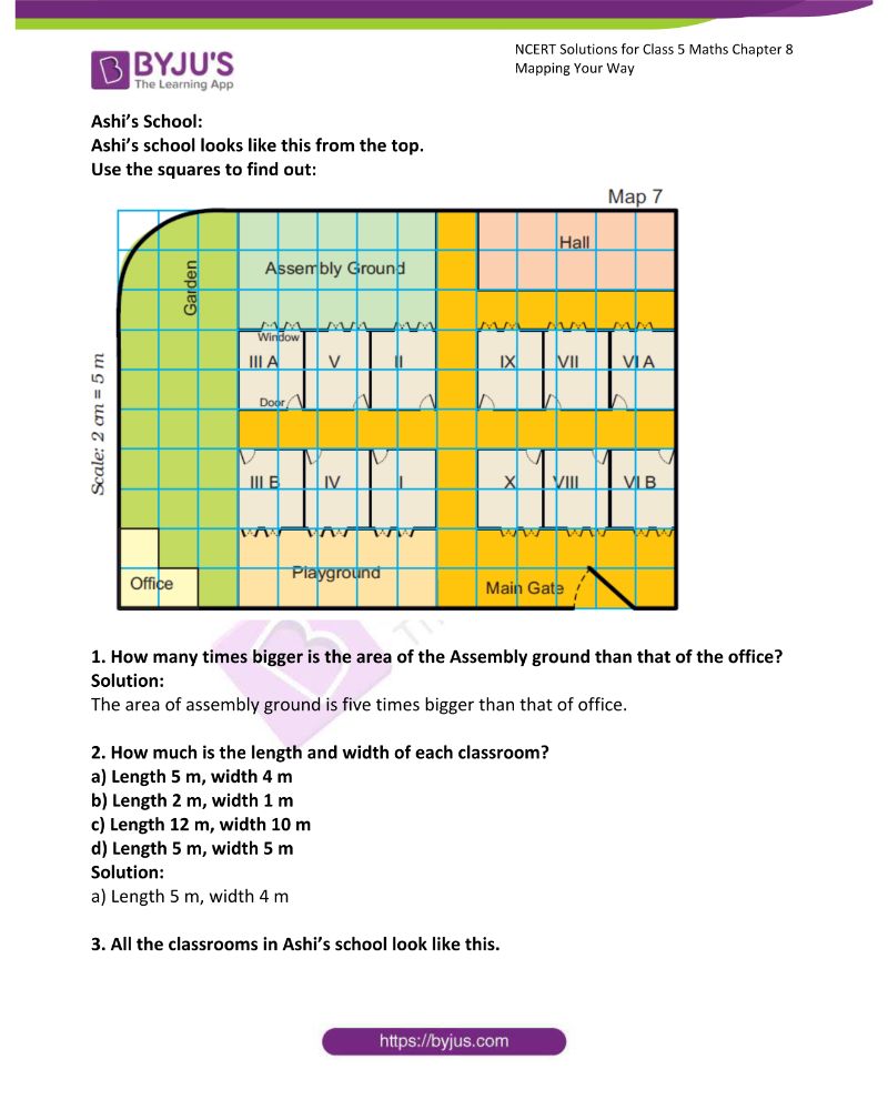 NCERT Solutions Class 5 Maths Chapter 8 Mapping Your Way Free Download