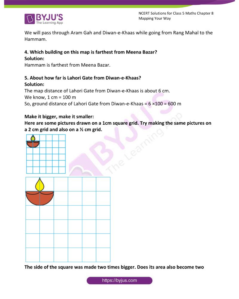 NCERT Solutions Class 5 Maths Chapter 8 Mapping Your Way Free Download