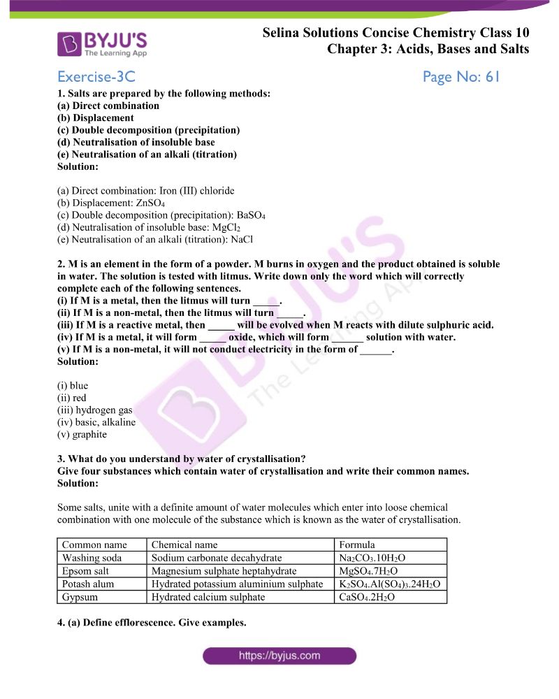Selina Solutions Class 10 Concise Chemistry Chapter 3 Acids Bases And Selina Solutions Class 10 Concise Chemistry Chapter 3 Acids Bases And