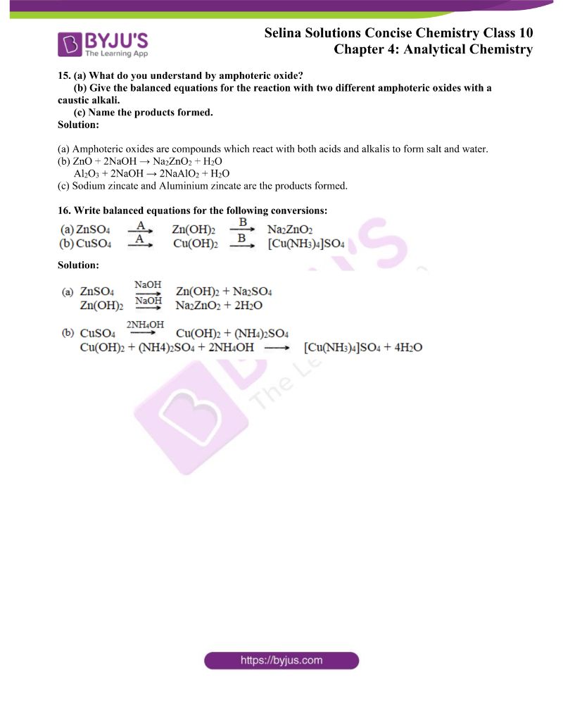 Selina Solutions Class 10 Concise Chemistry Chapter 4 Analytical Selina Solutions Class 10 Concise Chemistry Chapter 4 Analytical