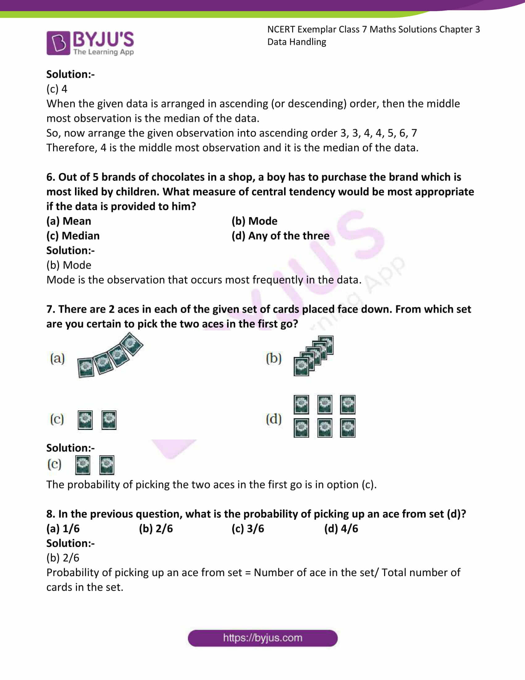 NCERT Exemplar Solutions For Class 7 Maths Chapter 3 Data Handling Get