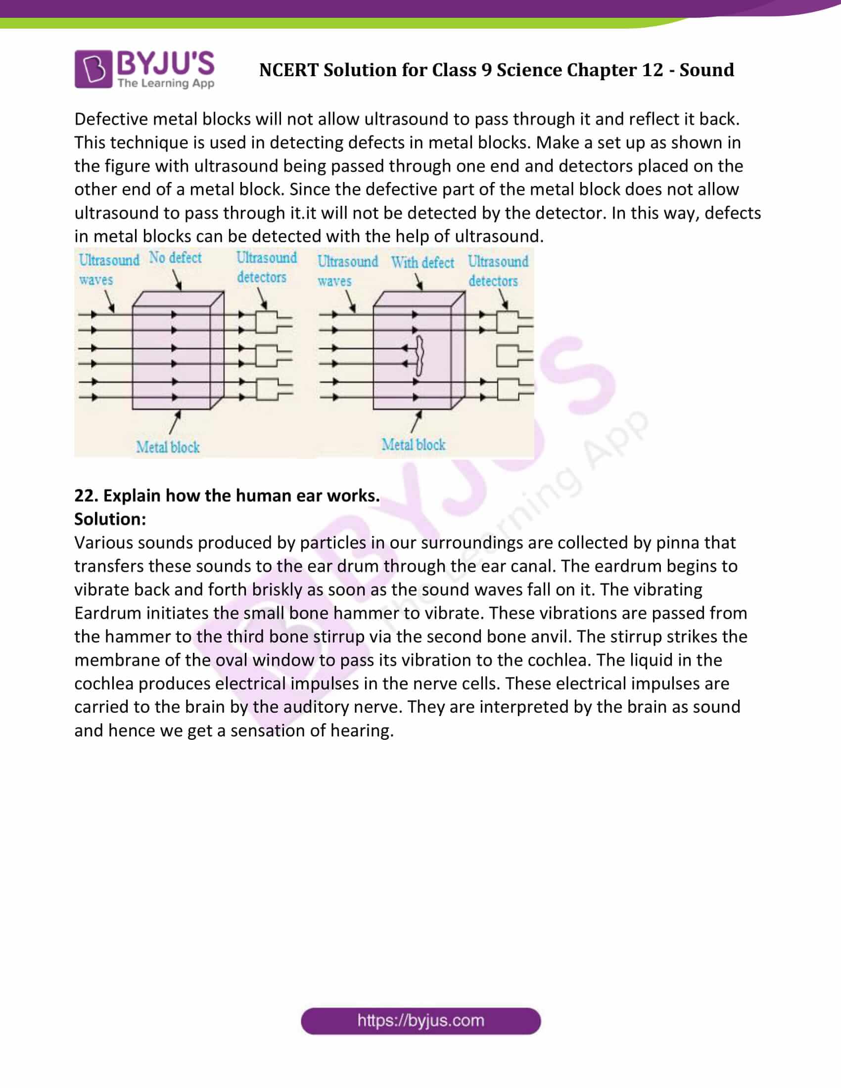 NCERT Solutions Class 9 Science Chapter 12 Sound Free PDF Download
