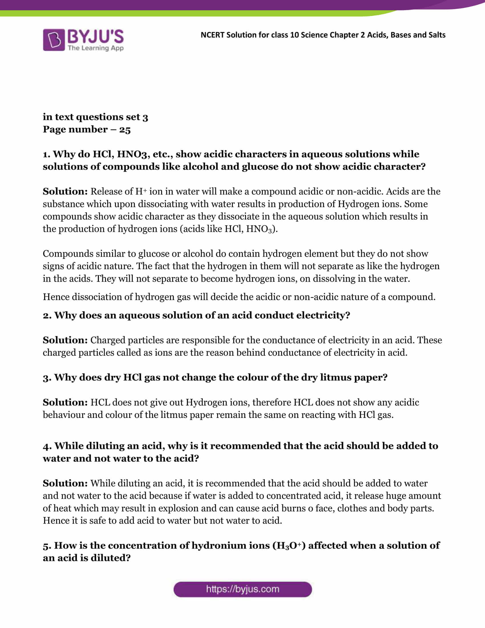 NCERT Solutions Class 10 Science Chapter 2 Acid Bases and Salts - Click ...