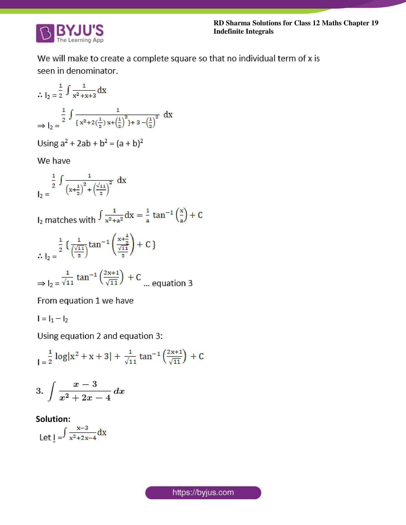 RD Sharma Solutions for Class 12 Maths Chapter 19 - Indefinite Integrals Exercise 19.19 - Free ...