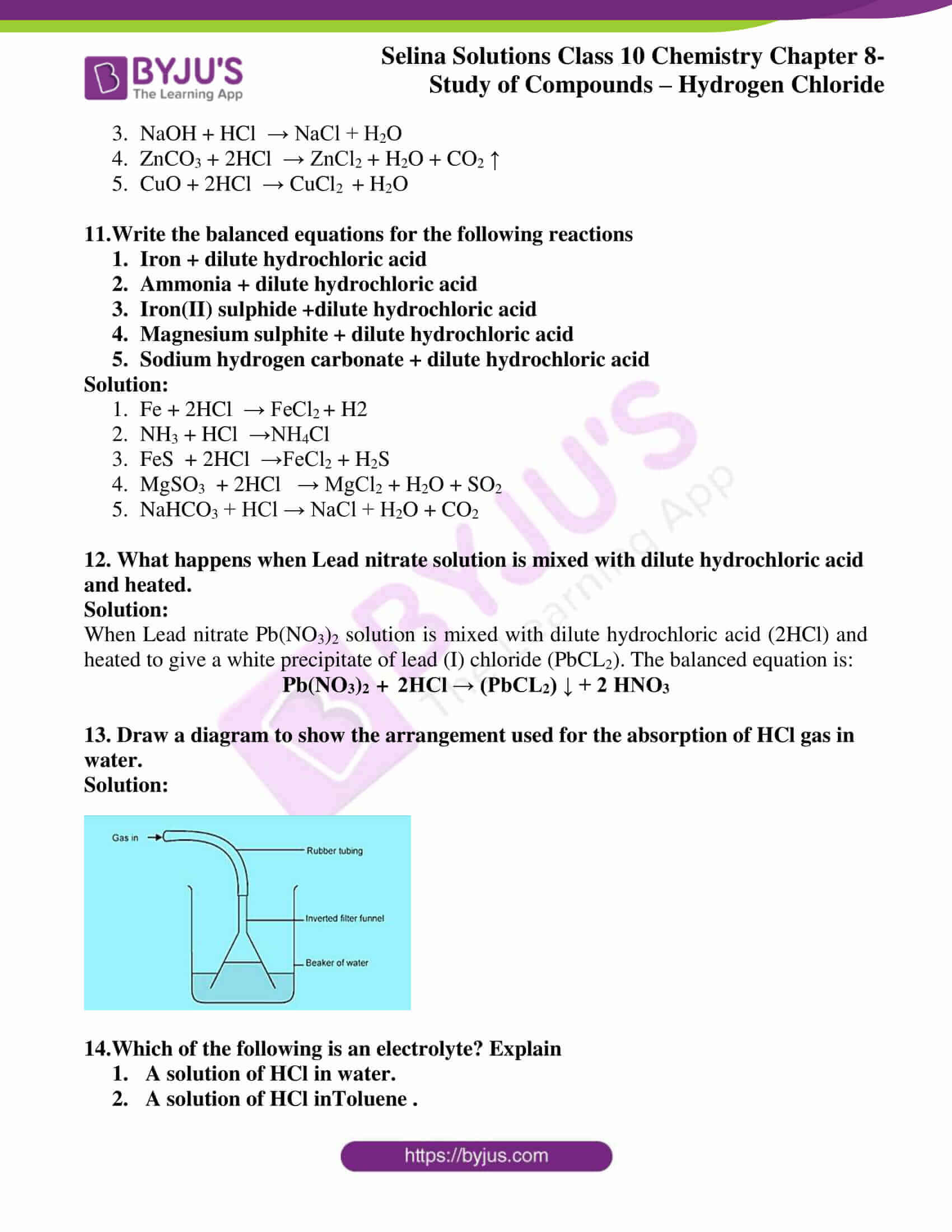 Selina Solutions Class 10 Concise Chemistry Chapter 8 Study Of Selina Solutions Class 10 Concise Chemistry Chapter 8 Study Of